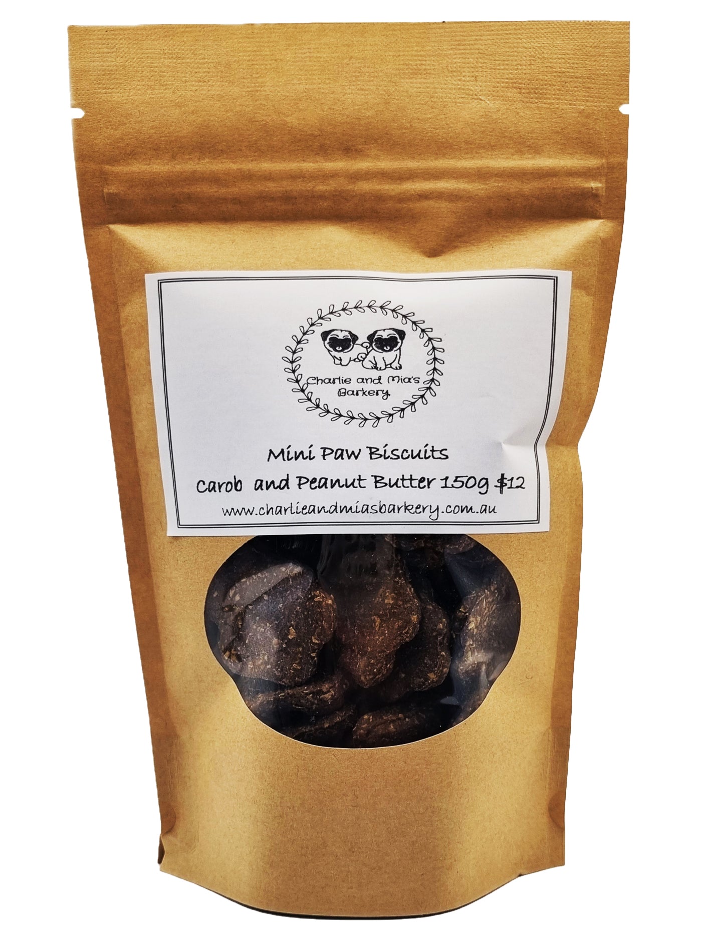 Irresistible Mini Peanut Butter & Carob Paw Biscuits for your pooch ...